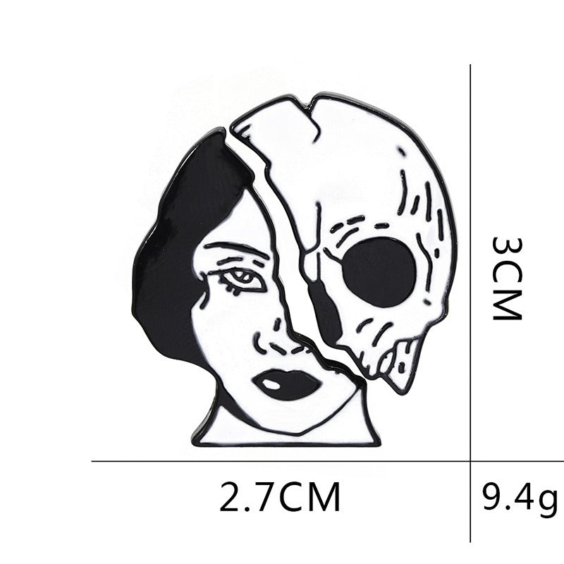 Enamel Pin Skull Girl Thepaperworm