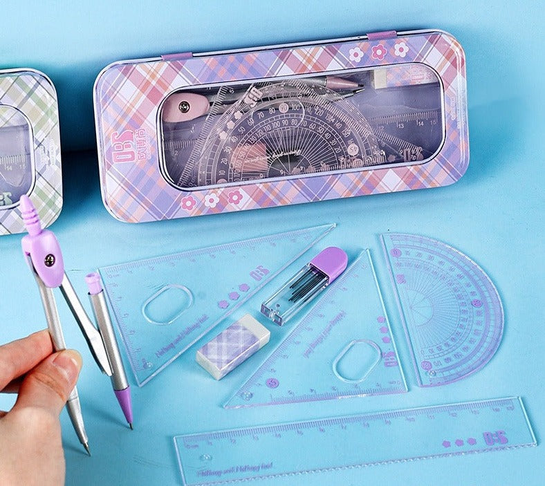 Basic Geometry School Stationery Set