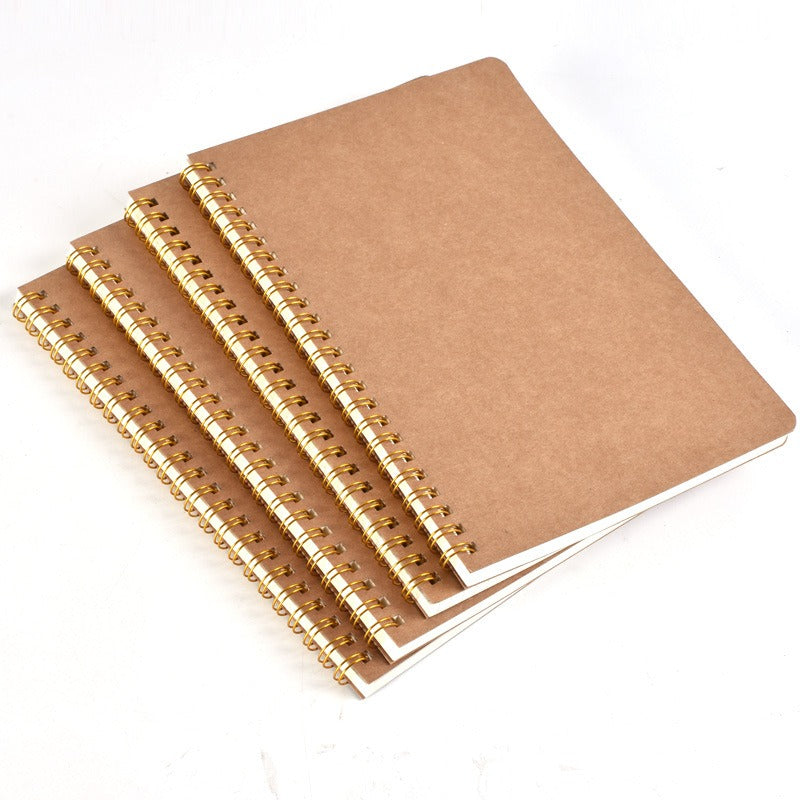 A5 Kraft Cover Grid/Dotted/Lined/Blank Spiral Notebook – thepaperworm