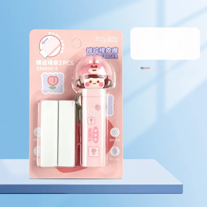 Cute Cartoon Retractable Pull n Push Eraser – thepaperworm