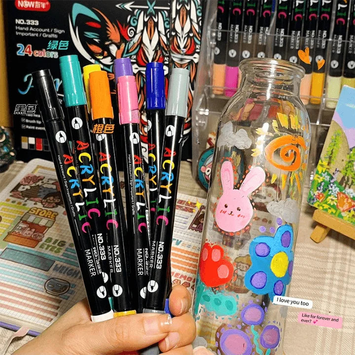 Dual Head Two Color Acrylic Markers – thepaperworm