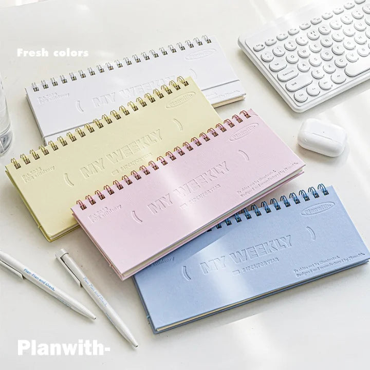 Pastel Colors Spiral Weekly Planner Notepad – thepaperworm