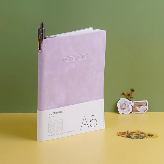 Softcover Macaron Color Fluffy Notebook With Gel Pen