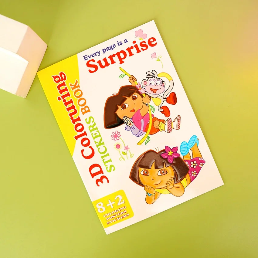 3D Coloring Drawing and Sticker Book