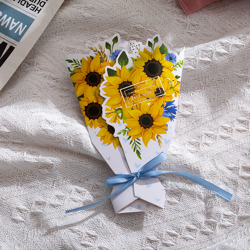 Small 3D Gilt Bouquet Wish Greeting Cards – thepaperworm