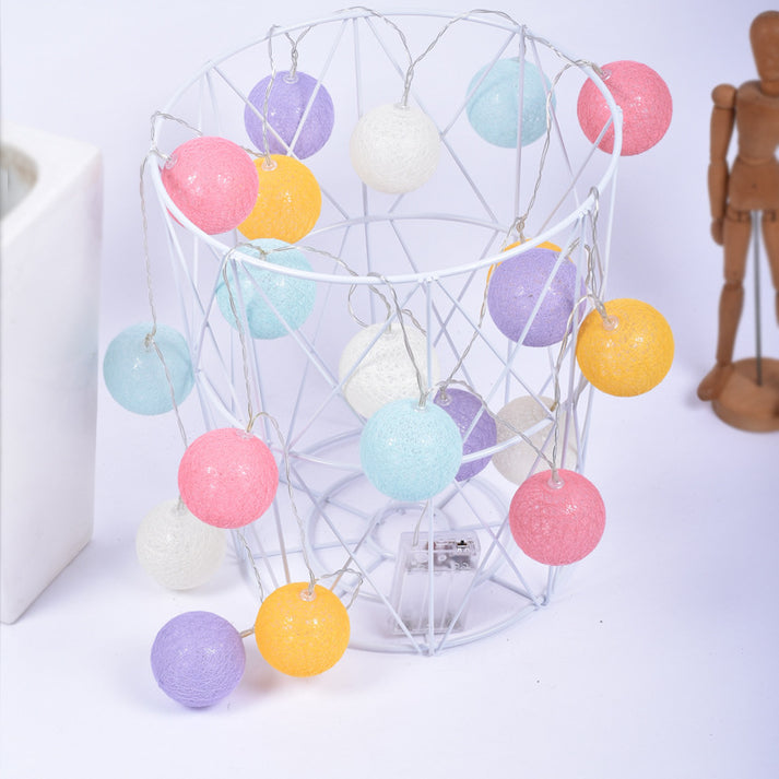Thread Cotton Ball String Decorative Lights – thepaperworm