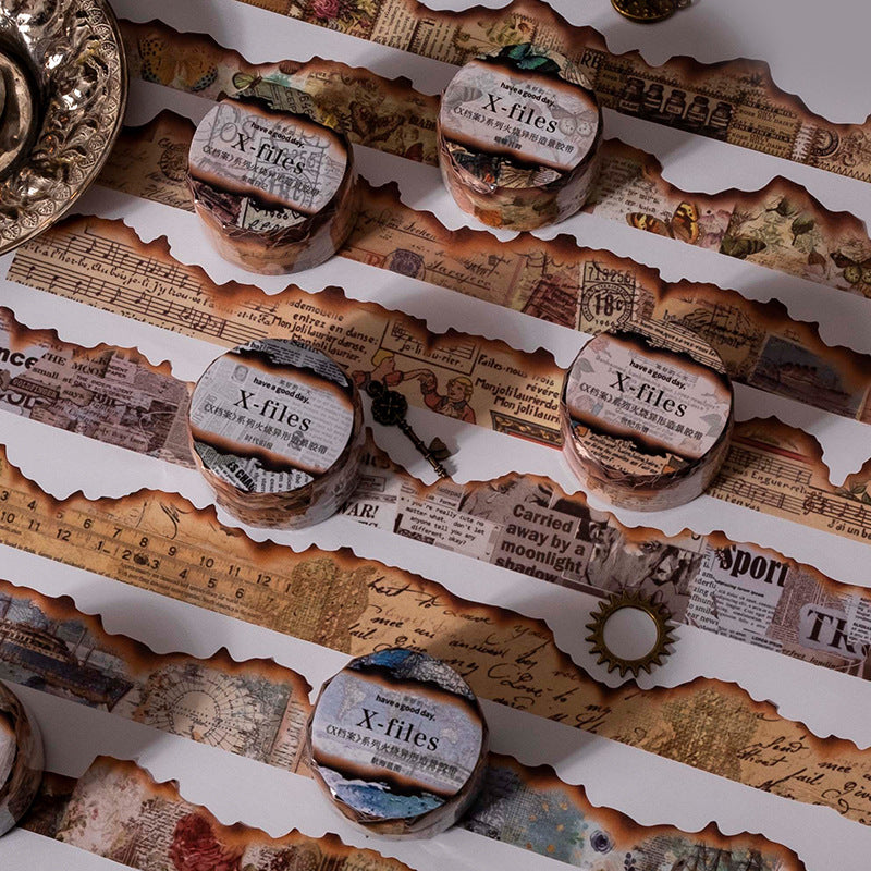 Retro Burnt Corners Washi Sticker Tape – thepaperworm